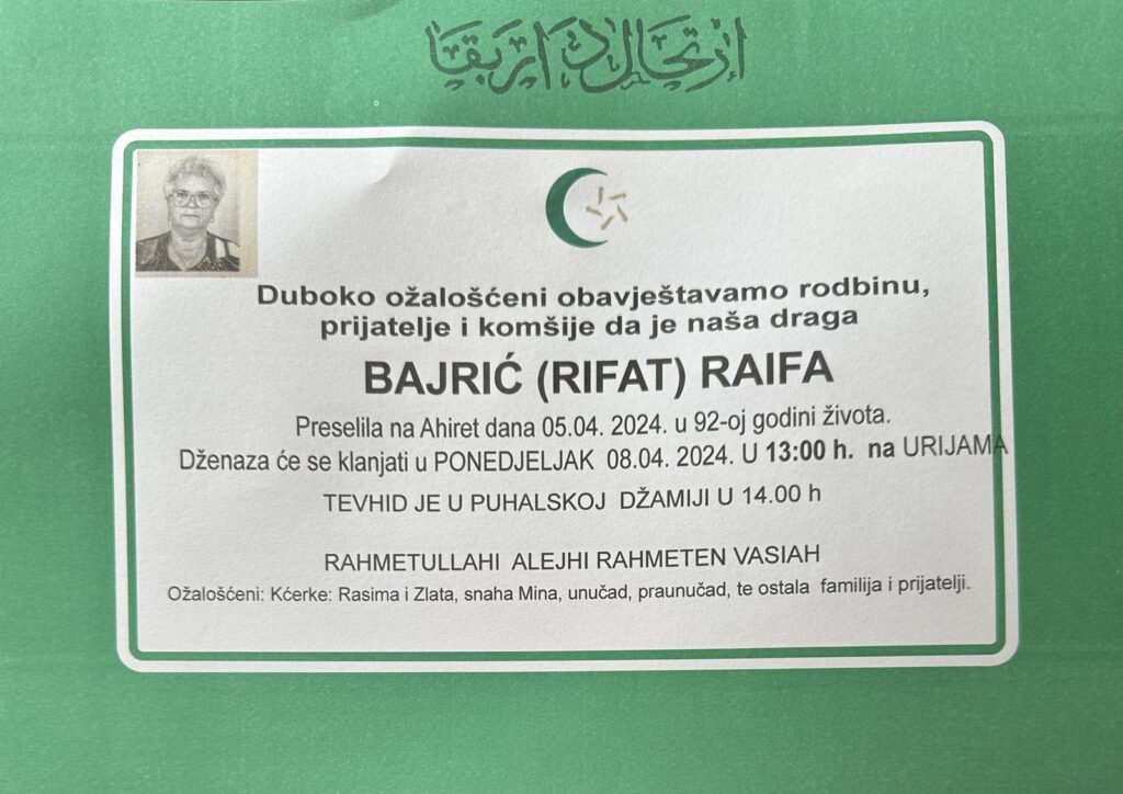 Bajrić (Rifat) Raifa - Medžlis Islamske zajednice Bosanska Dubica